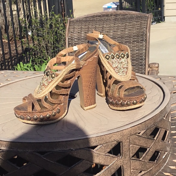 naughty monkey | Shoes | Boho Hippie Woven Strappy Studded Detail ...